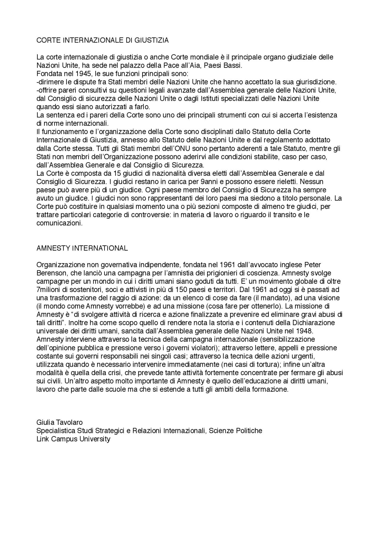 Corte Internazionale Di Giustizia Docsity
