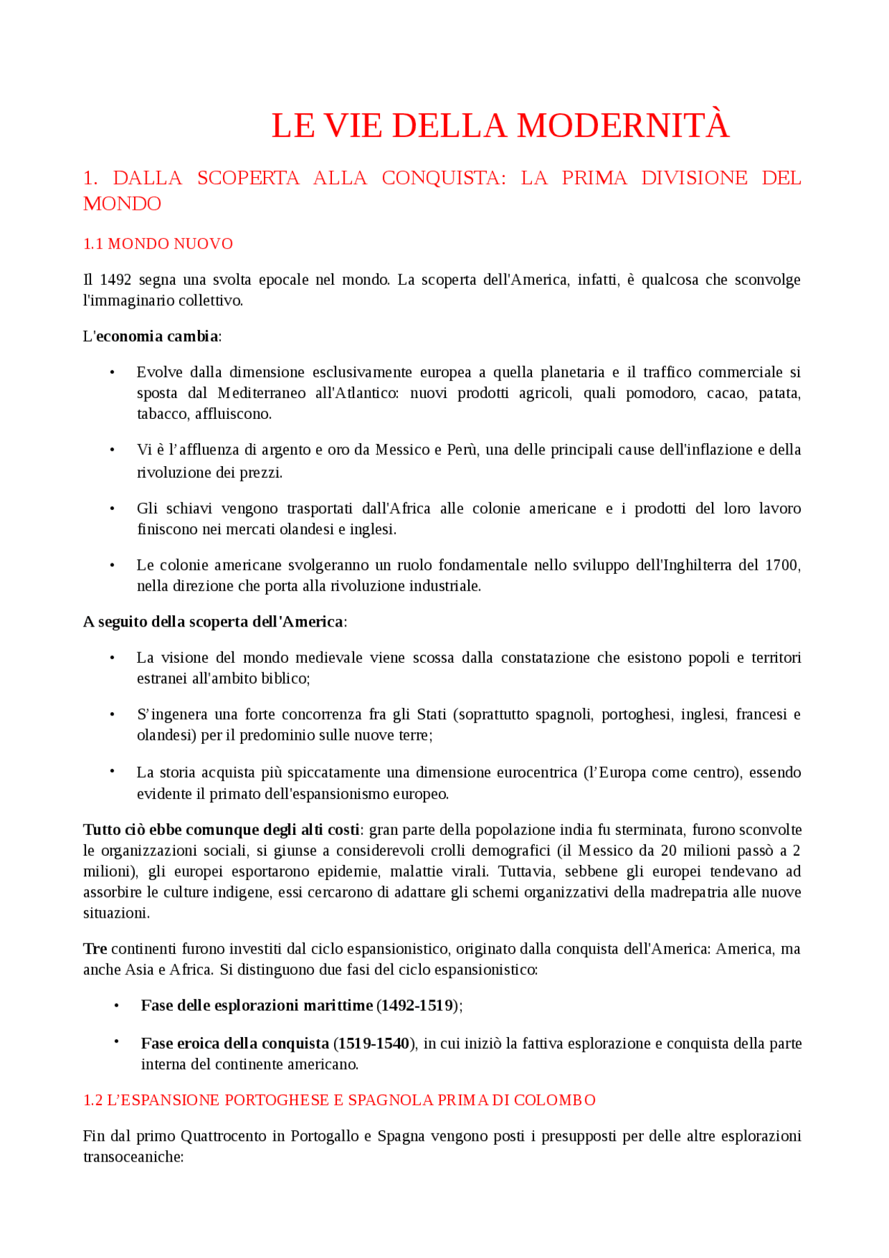 Storia Le Vie Della Modernità Aurelio Musi Docsity