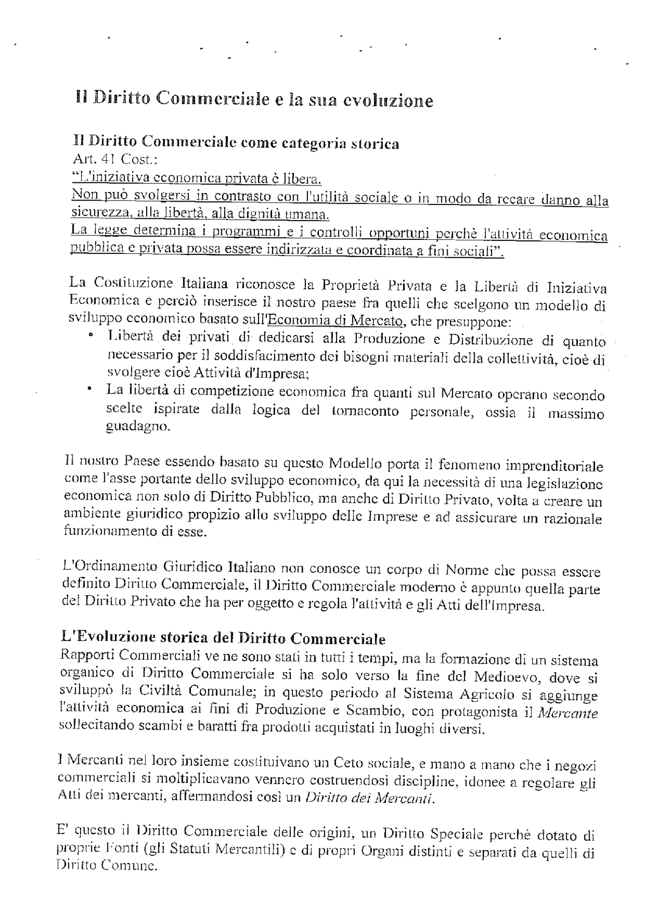 Dispense Diritto Commerciale Docsity