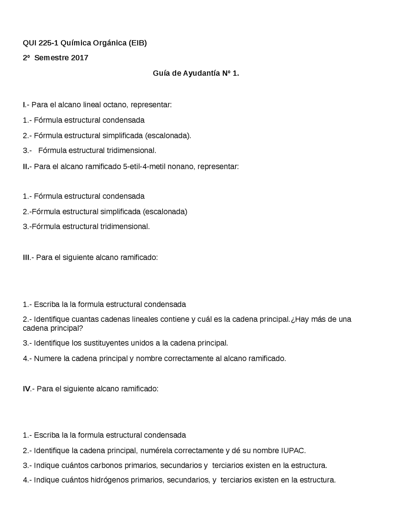 Ejercicios Química Orgánica Docsity