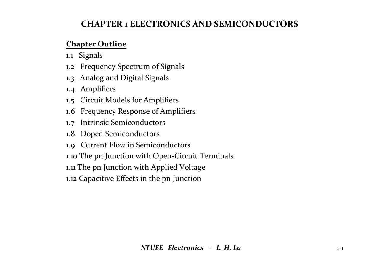 Electronics And Semi Conductors Lecture Notes Physics Of