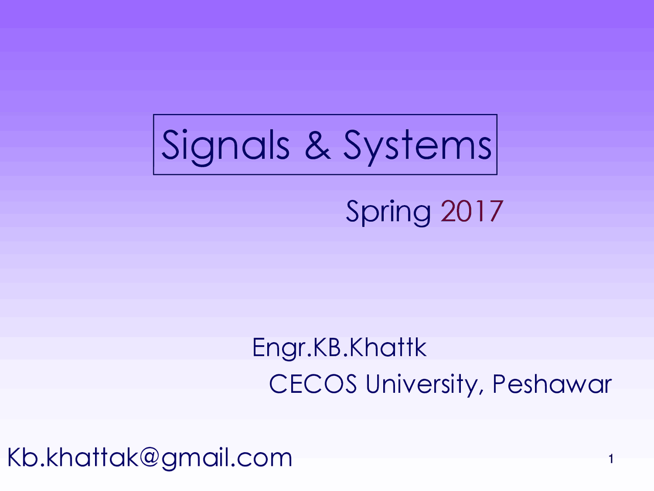 Introduction To Signal And System Docsity