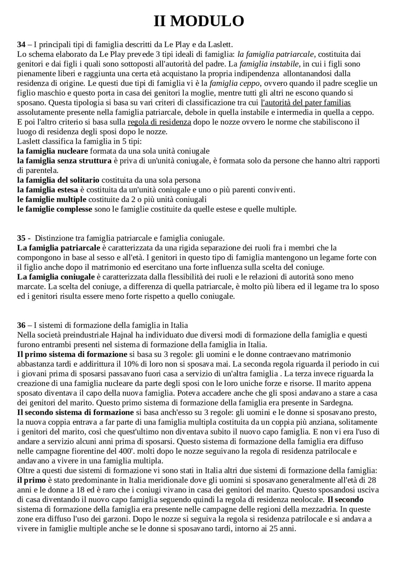Domande Ii Modulo Sociologia Scienze Dellamministrazione Docsity