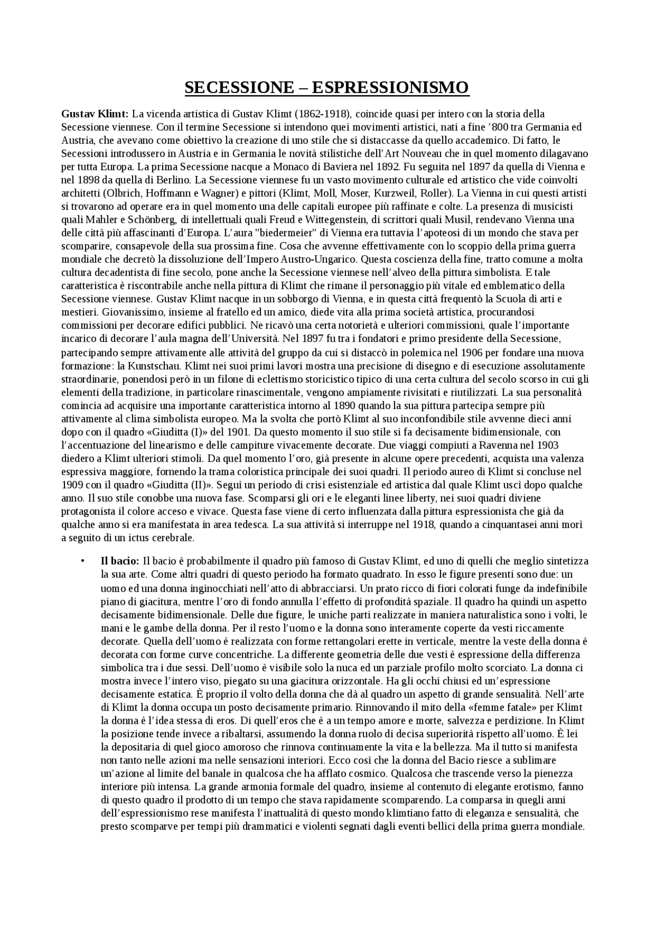 Espressionismo - Storia dell'Arte - Docsity