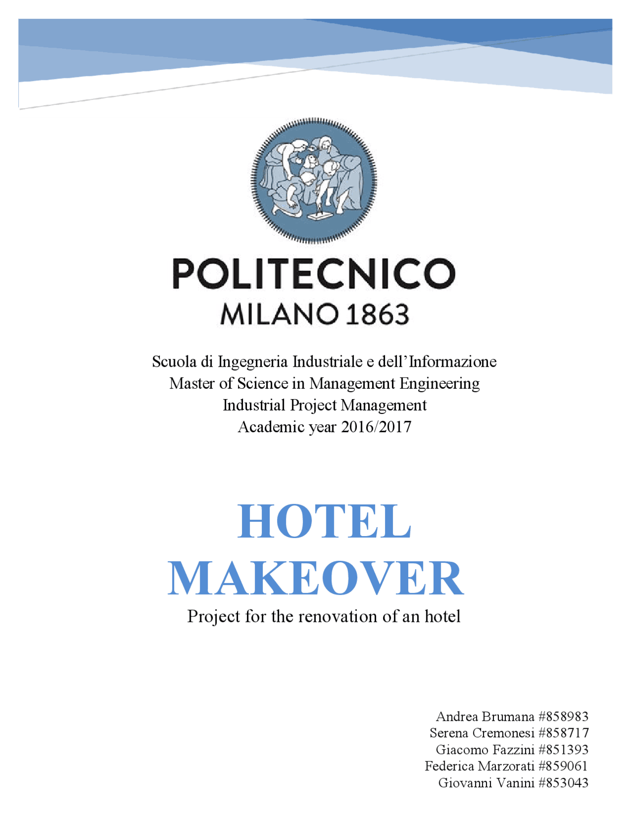 Project Work Esame Di Project Management Docsity