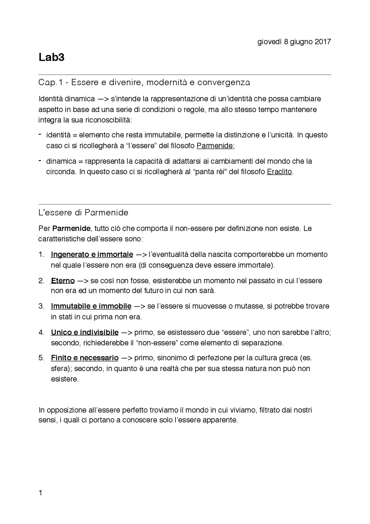 Riassunto Laboratorio Docsity