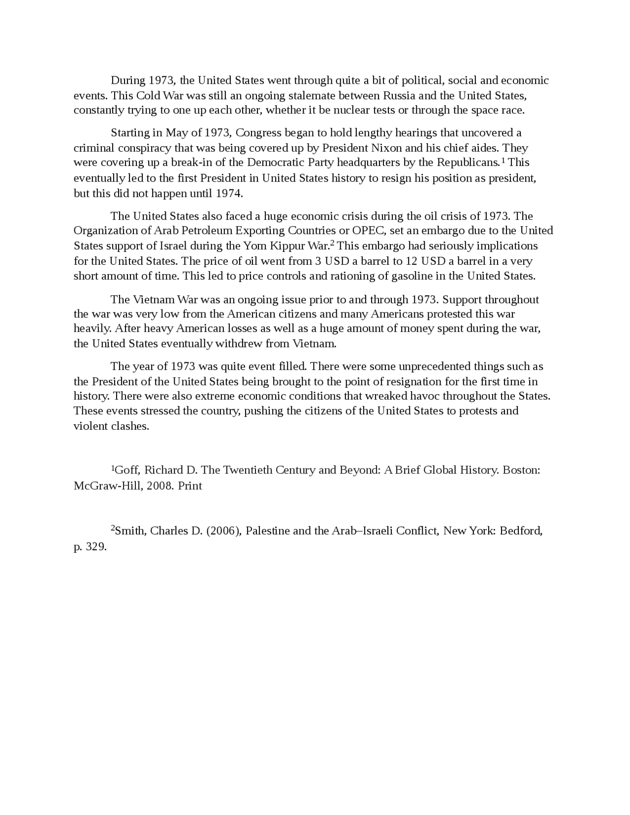 The events of 1973 in the United States - Docsity