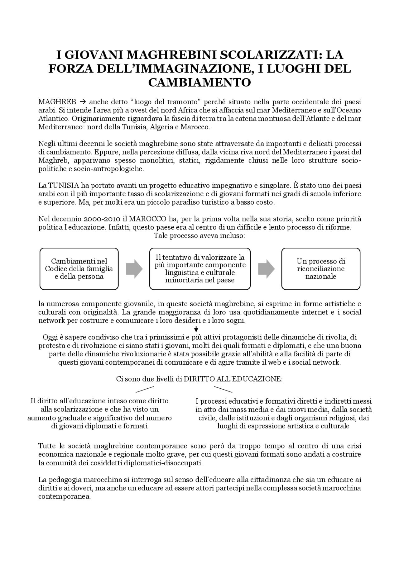I Giovani Maghrebini Scolarizzati P Gandolfi Docsity