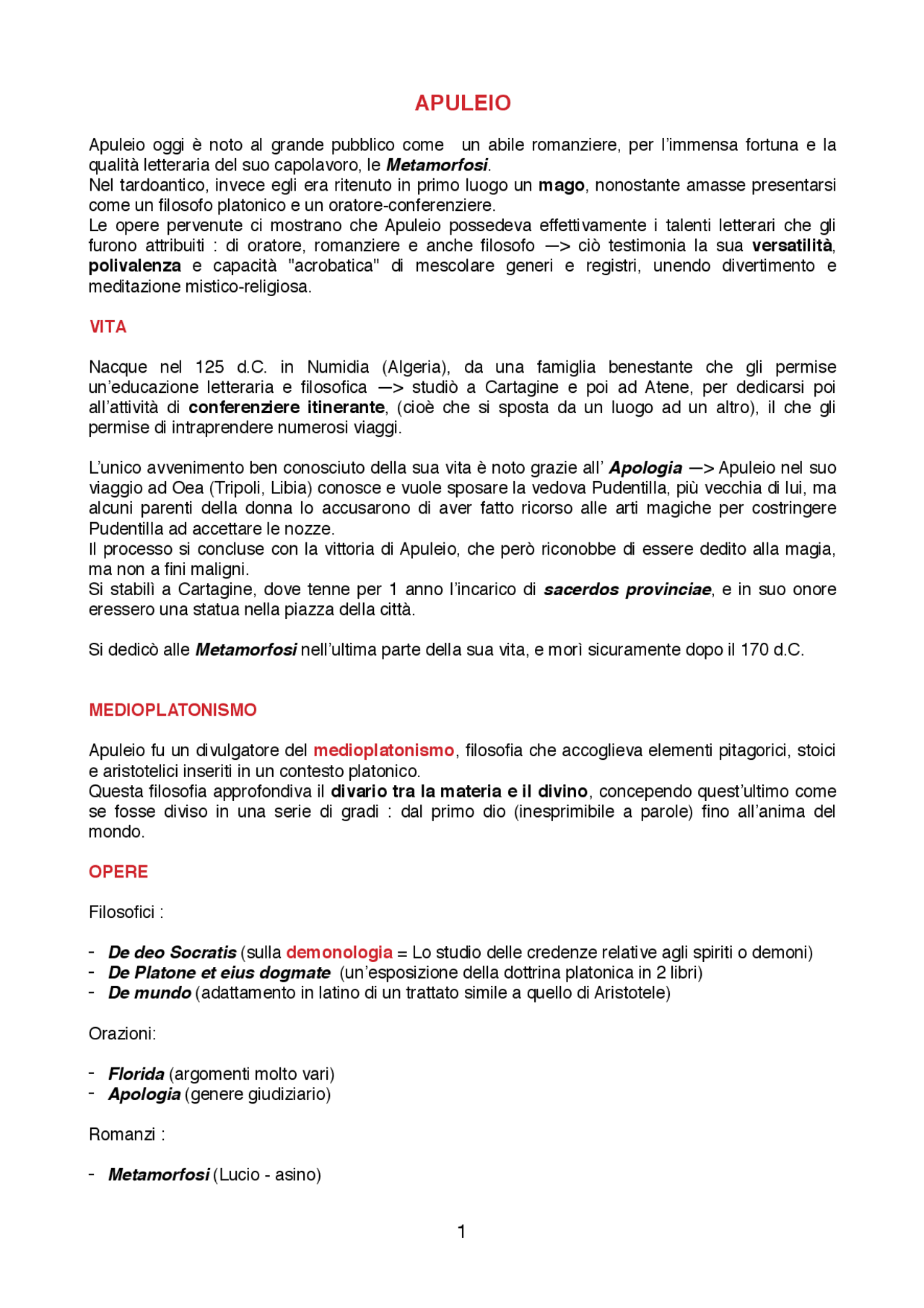 Apuleio versione tradotta - Docsity