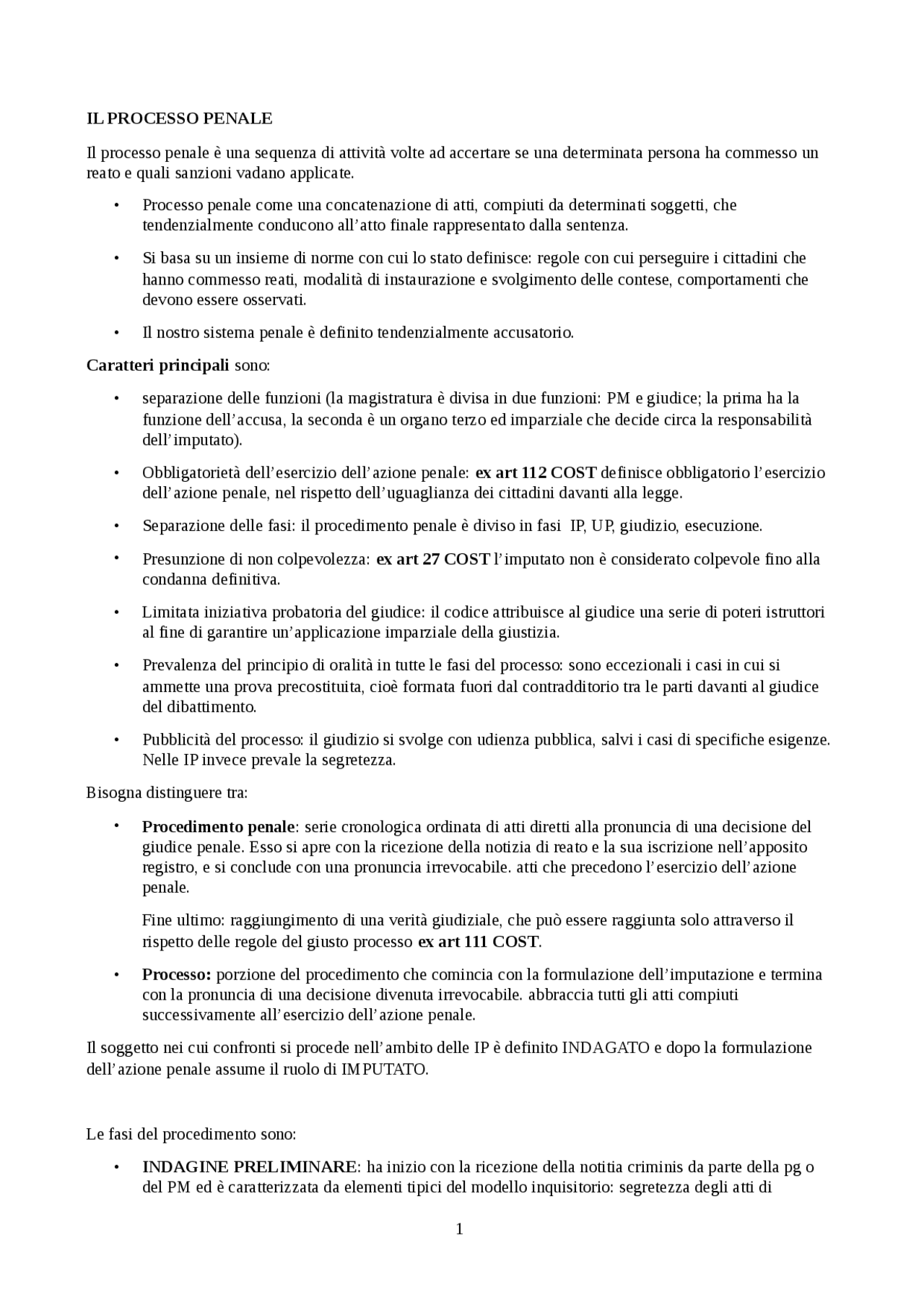 Riassunti Di Diritto Processuale Penale Docsity
