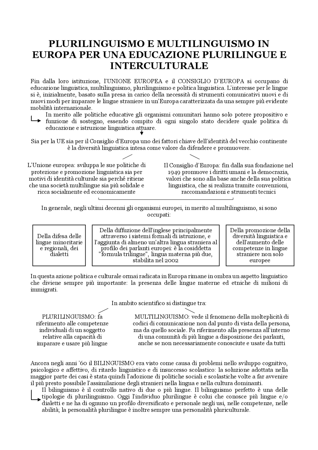 Plurilinguismo e multilinguismo in Europa per una educazione plurilingue e interculturale - pp ...