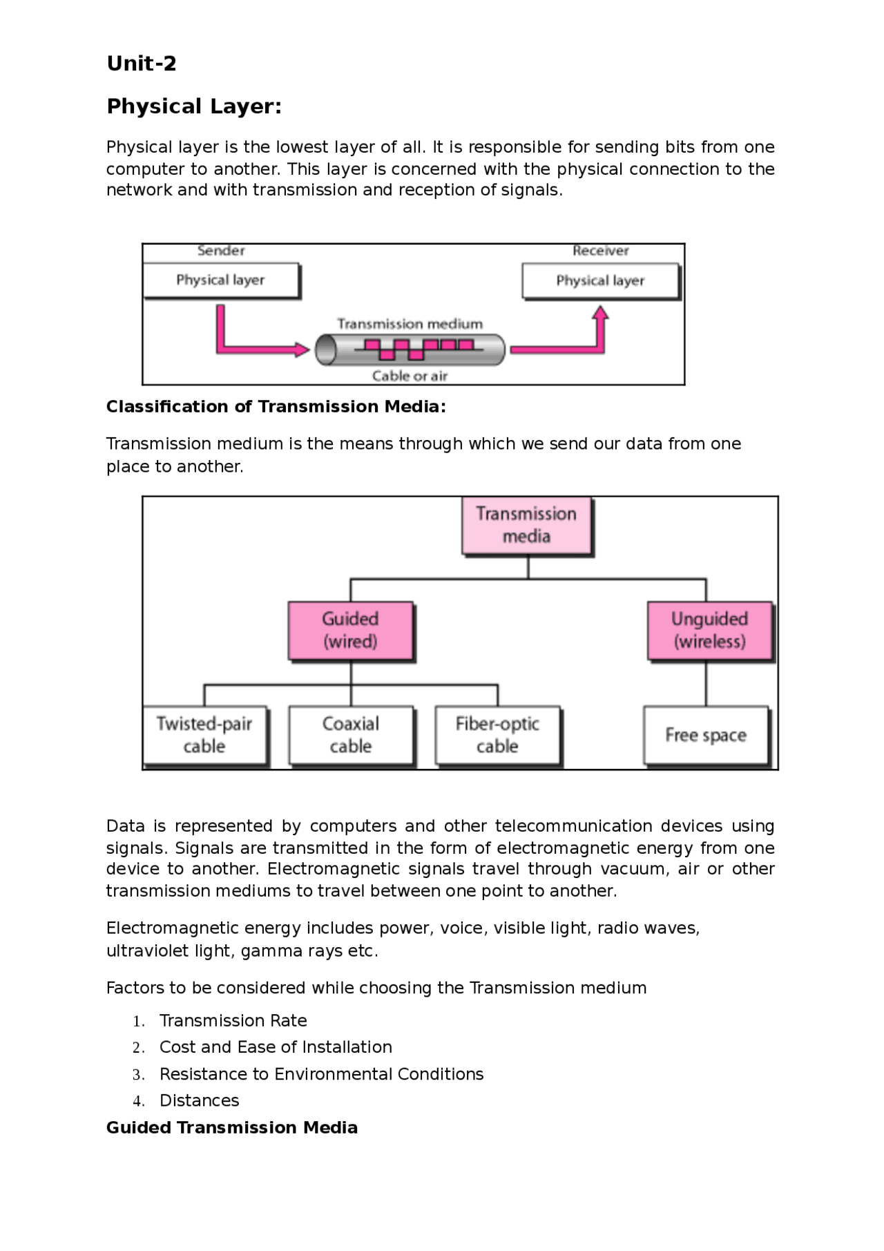 Physical Layer In Computer Networks Docsity