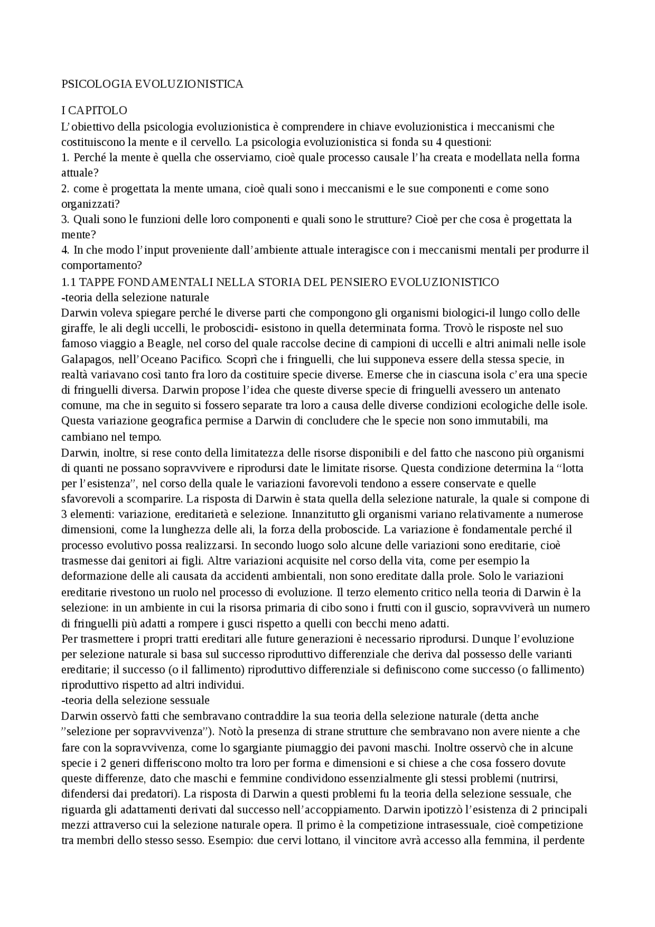 Psicologia Evoluzionista David M. Buss - Docsity