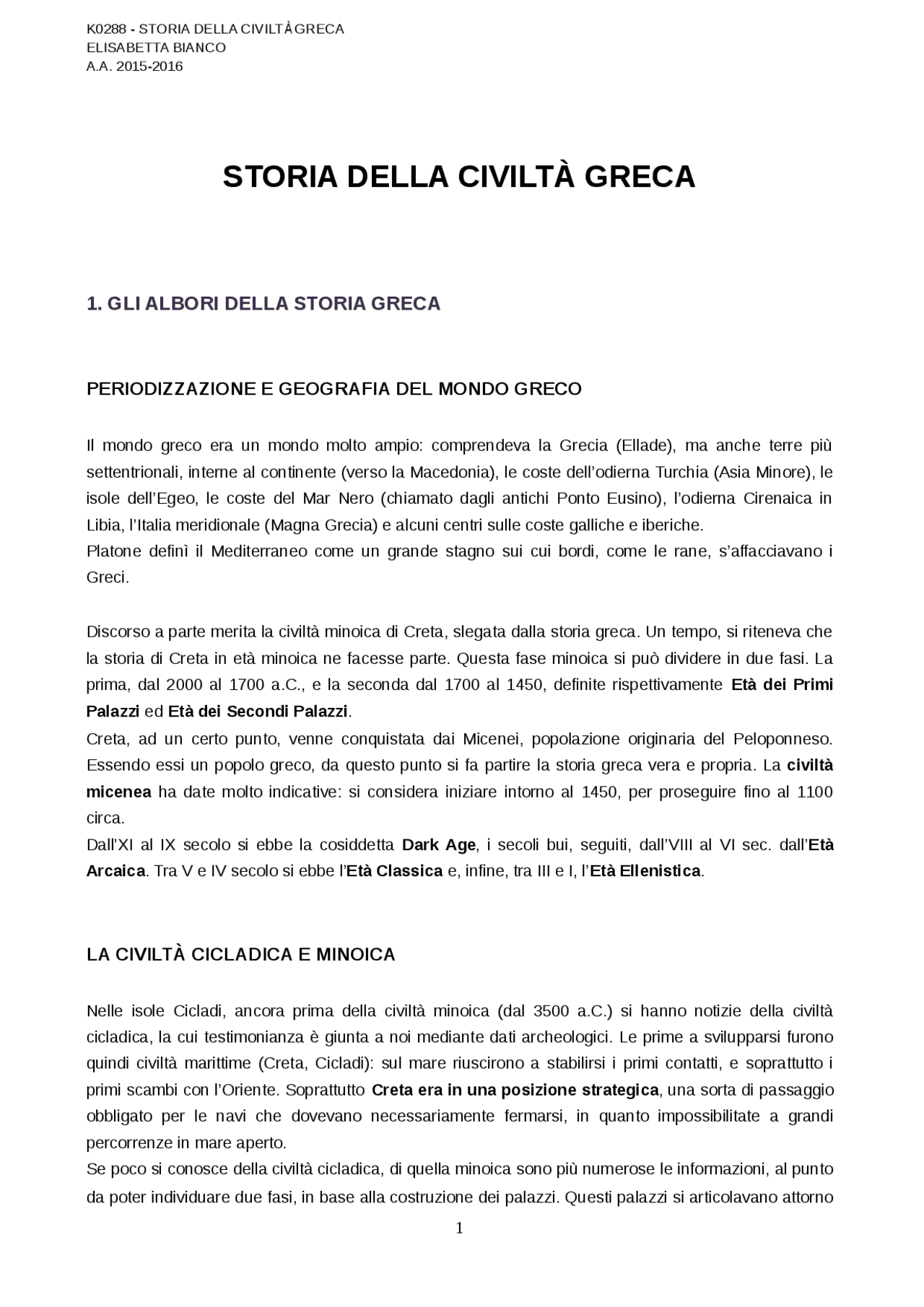 Storia della civiltà greca - Docsity