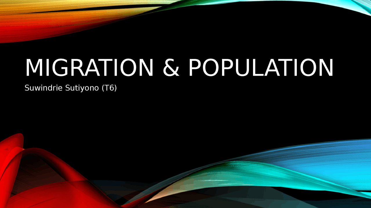 Migration and Population: Can A Home Be Shared? - Docsity