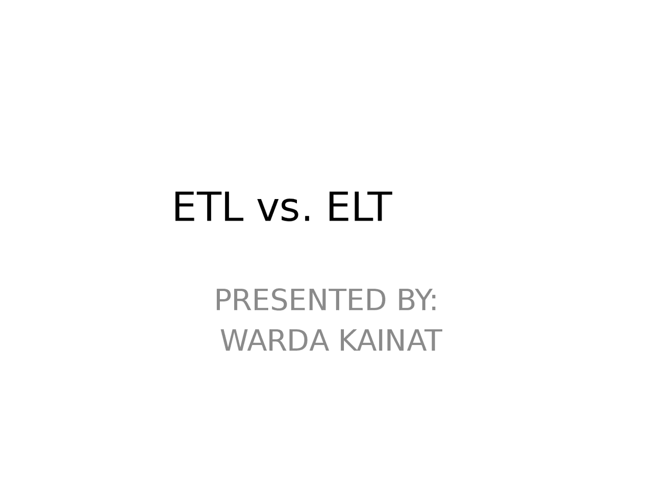 Extract Load Transform Vs Extract Transform Load Docsity