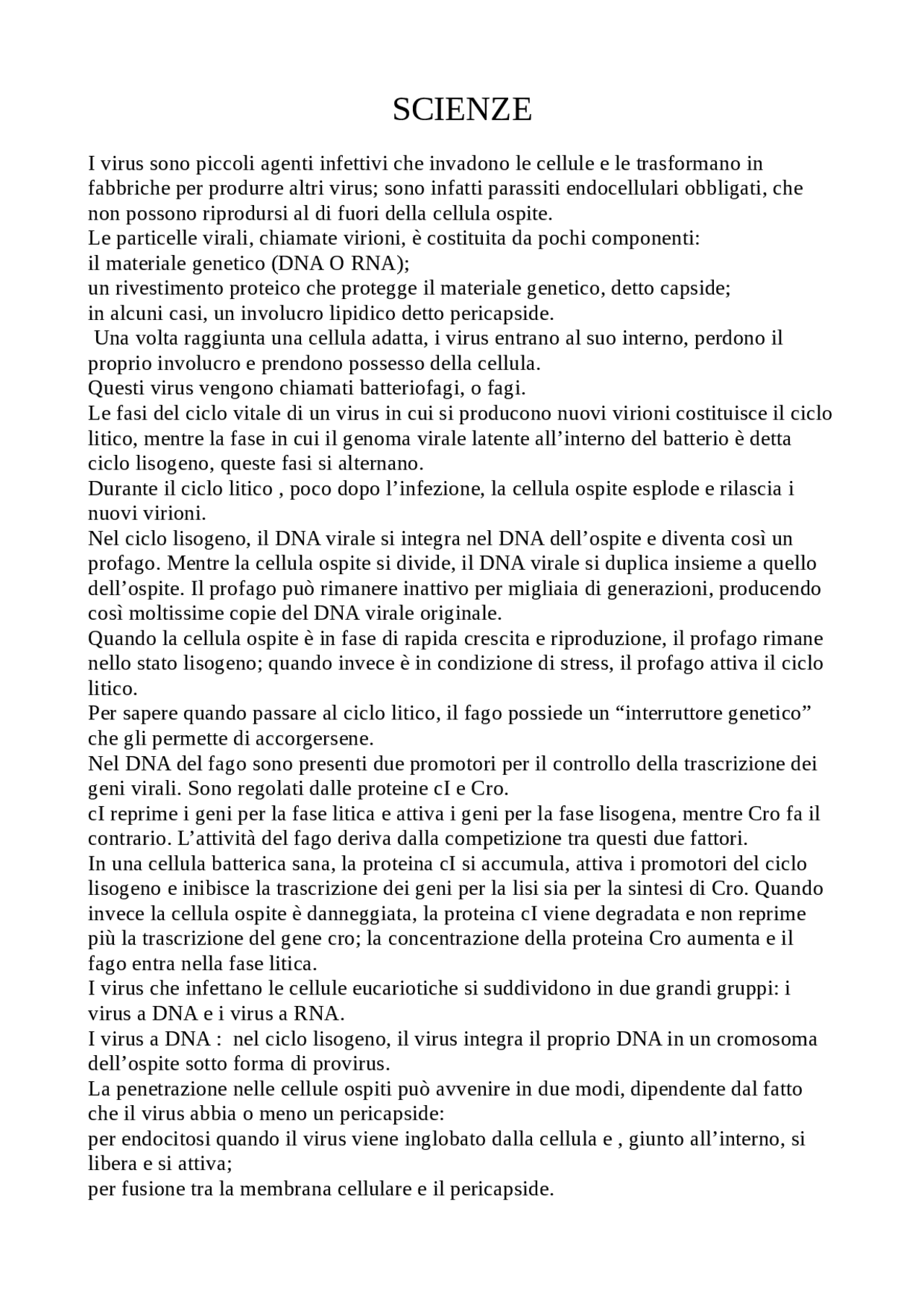 I Virus E Le Biotecnologie Docsity