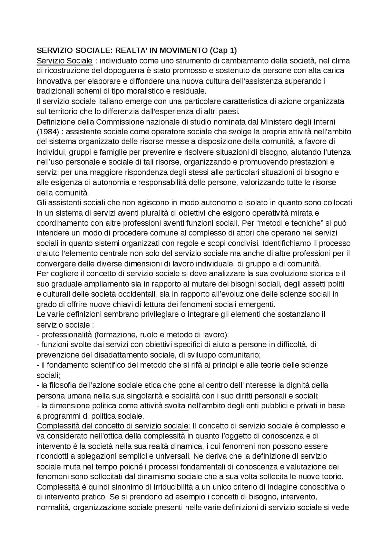 Metodi E Tecniche Del Processo Di Aiuto Docsity