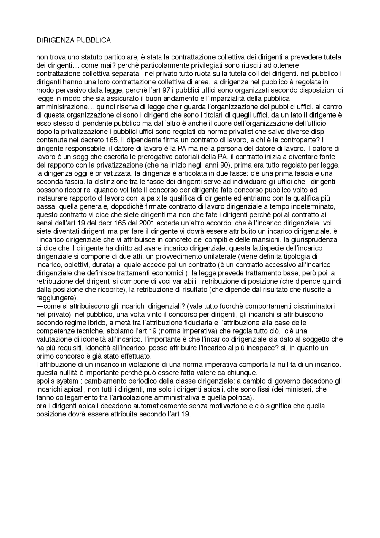 La Dirigenza Pubblica Docsity