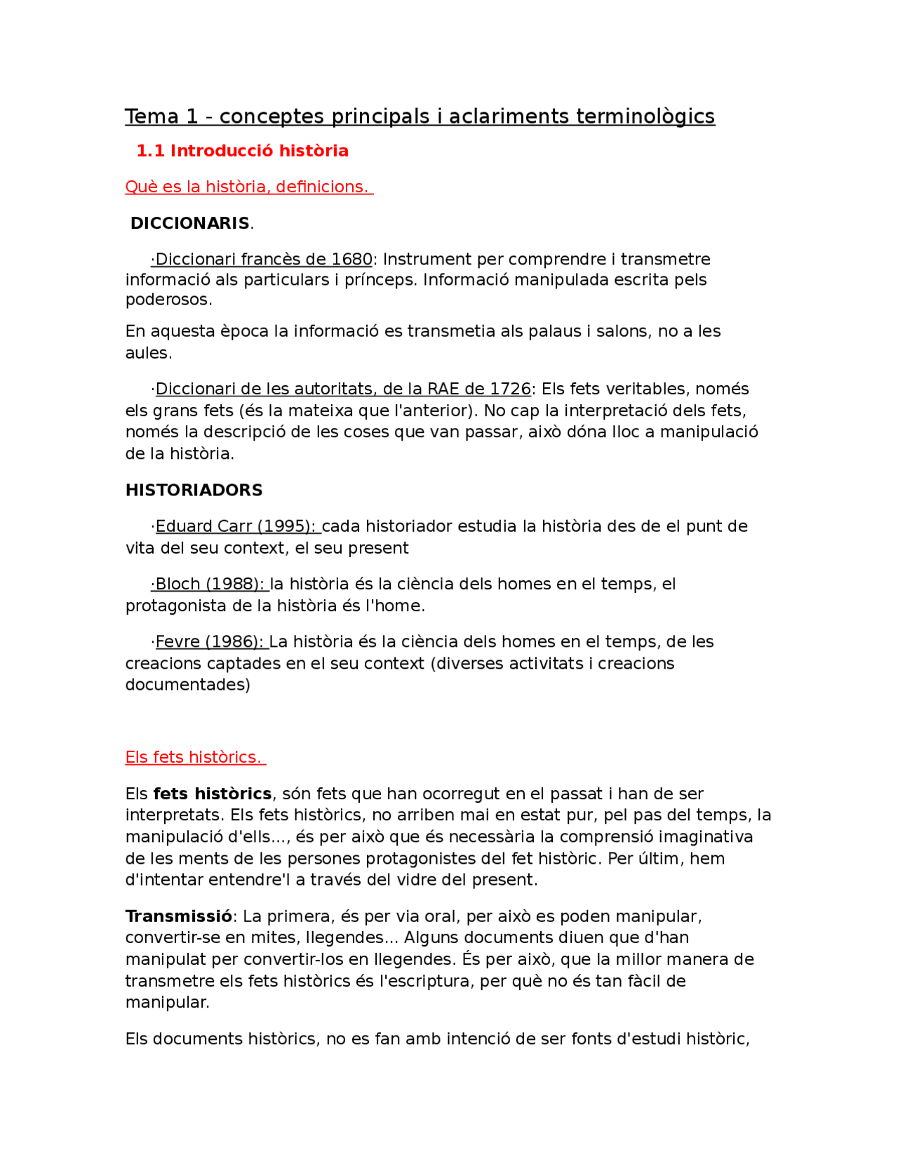 Pensar la Historia tema 1 - Docsity