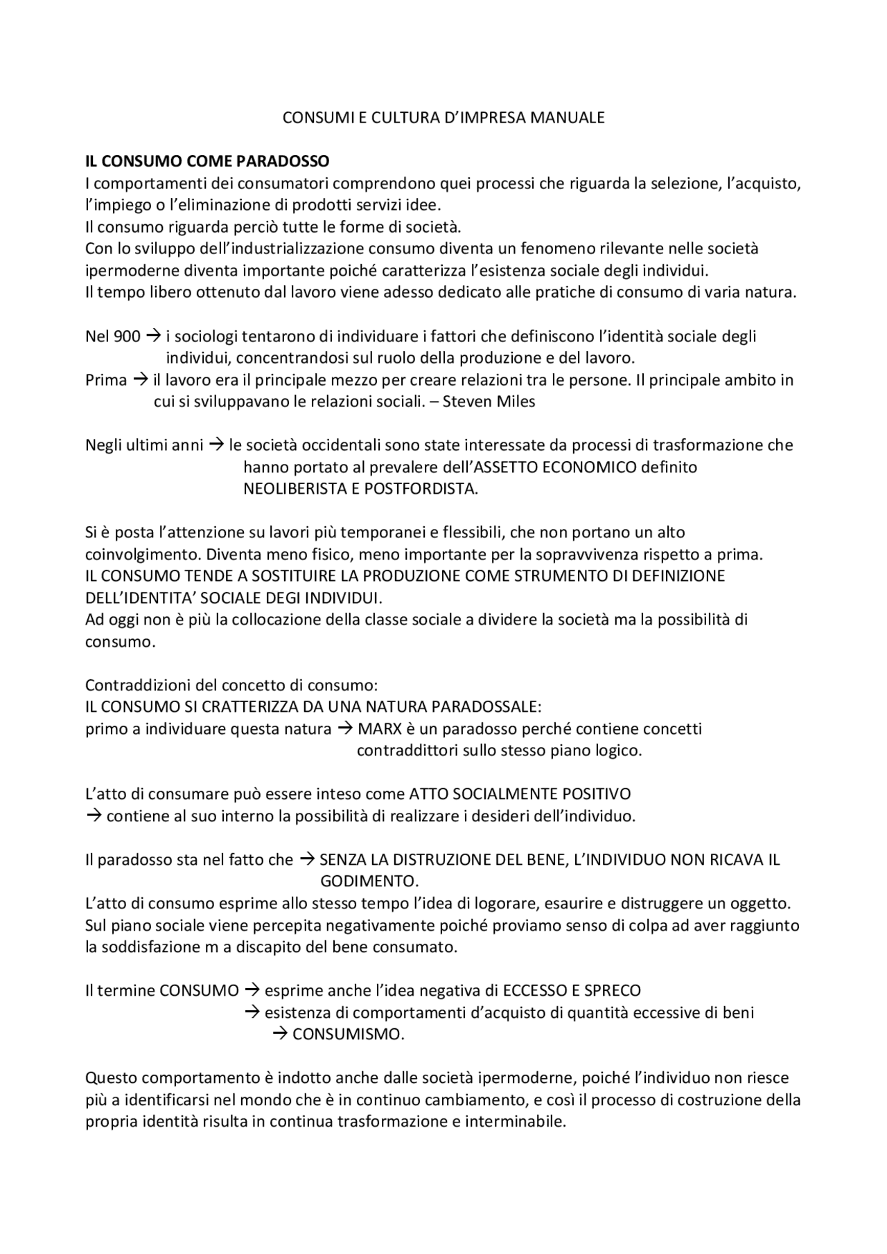 Manuale Di Sociologia Dei Consumi Codeluppi Completo Esame Iulm