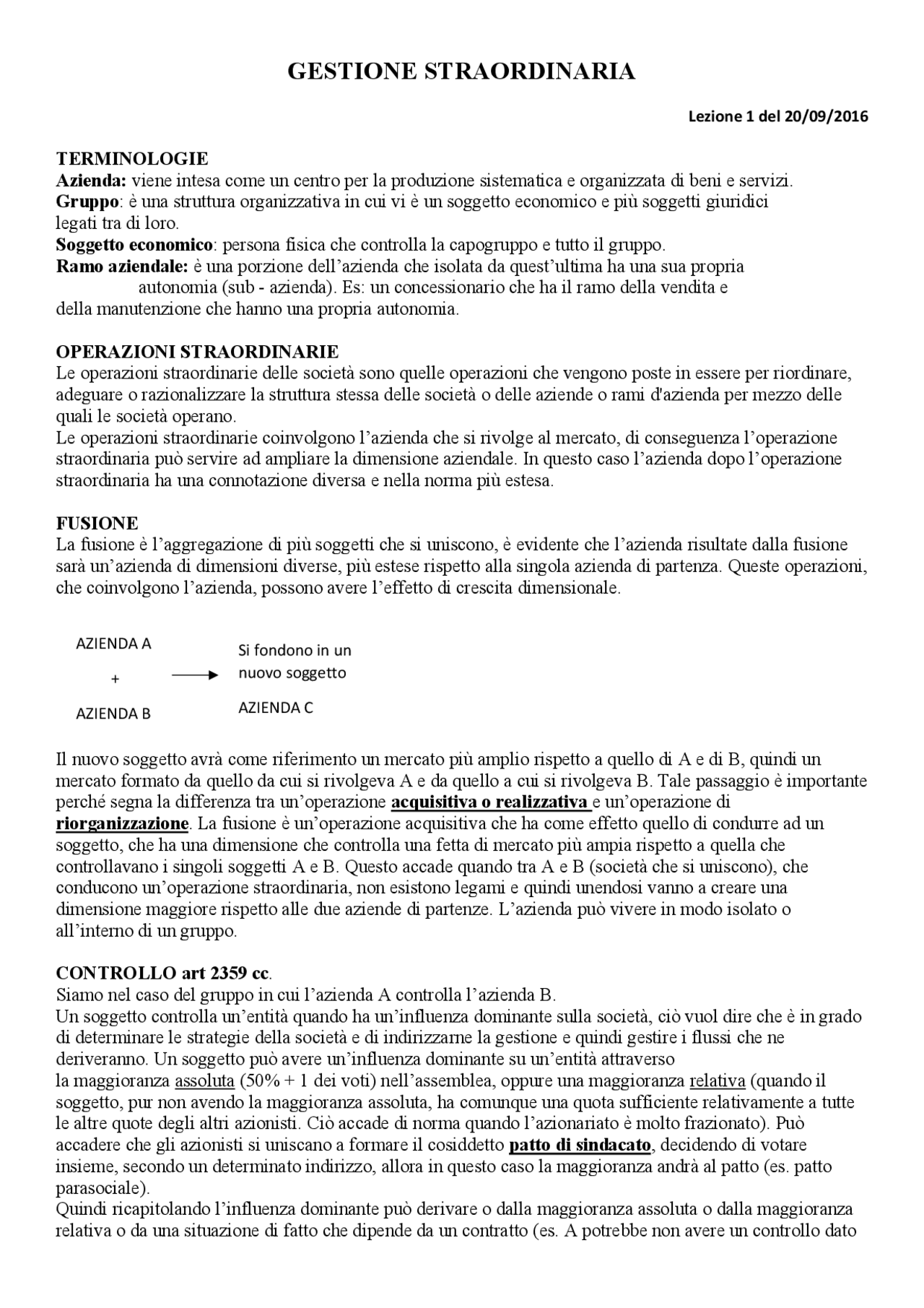 Gestioni Straordinarie Docsity