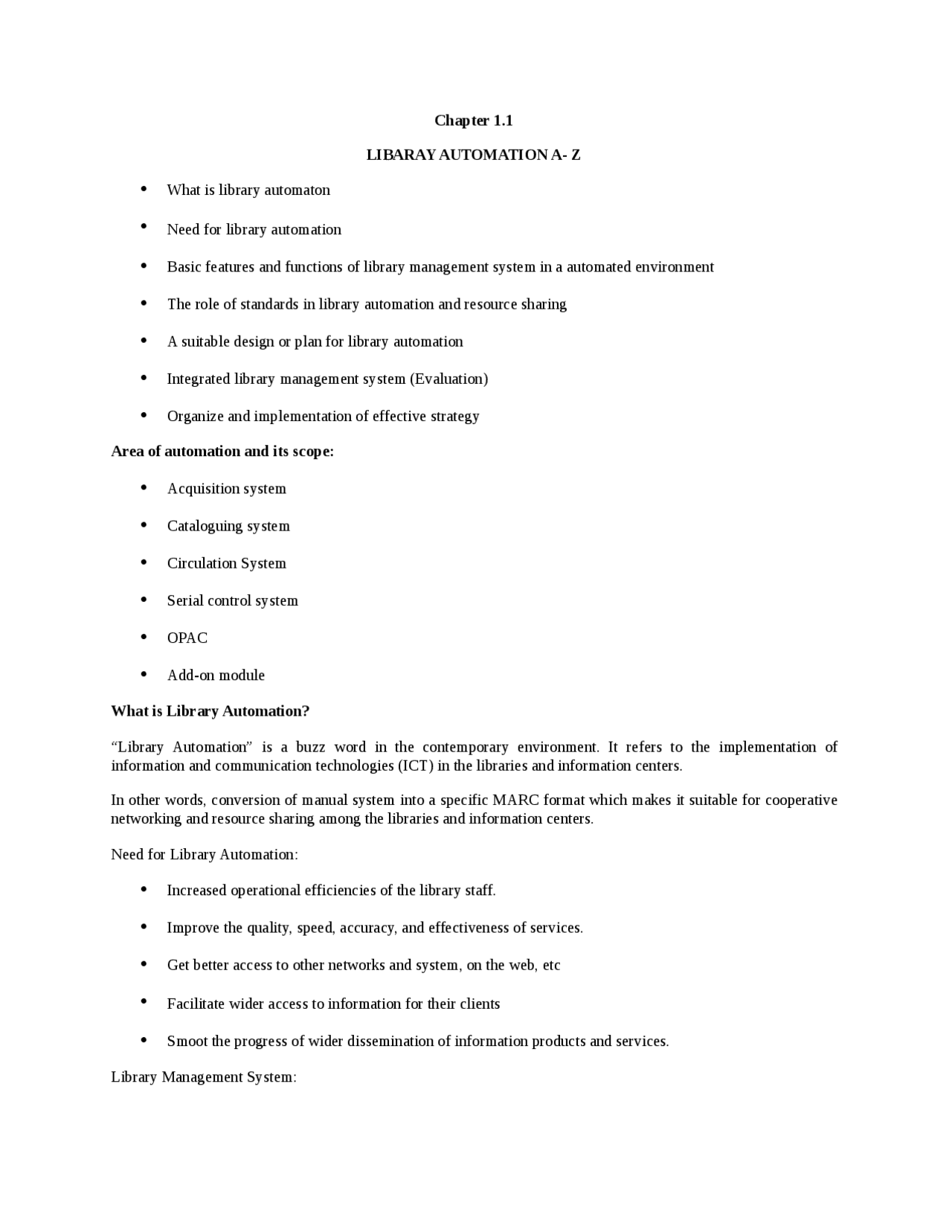 Library Automation And Notes Docsity