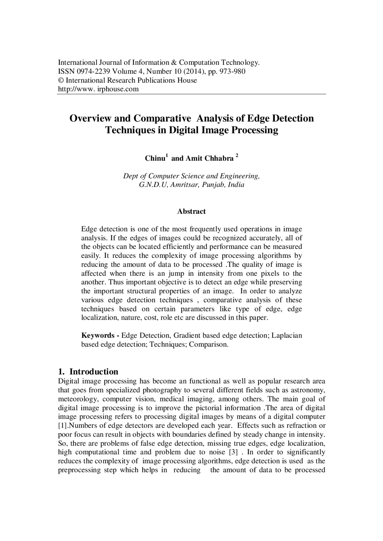 The Project For Edge Detection Analysis Docsity