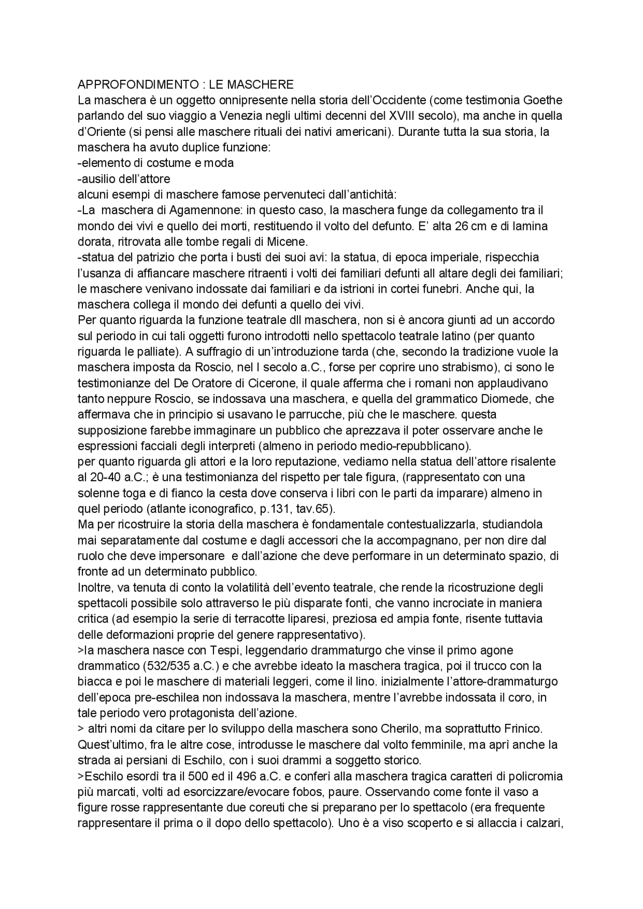 Storia del teatro primo modulo - Docsity