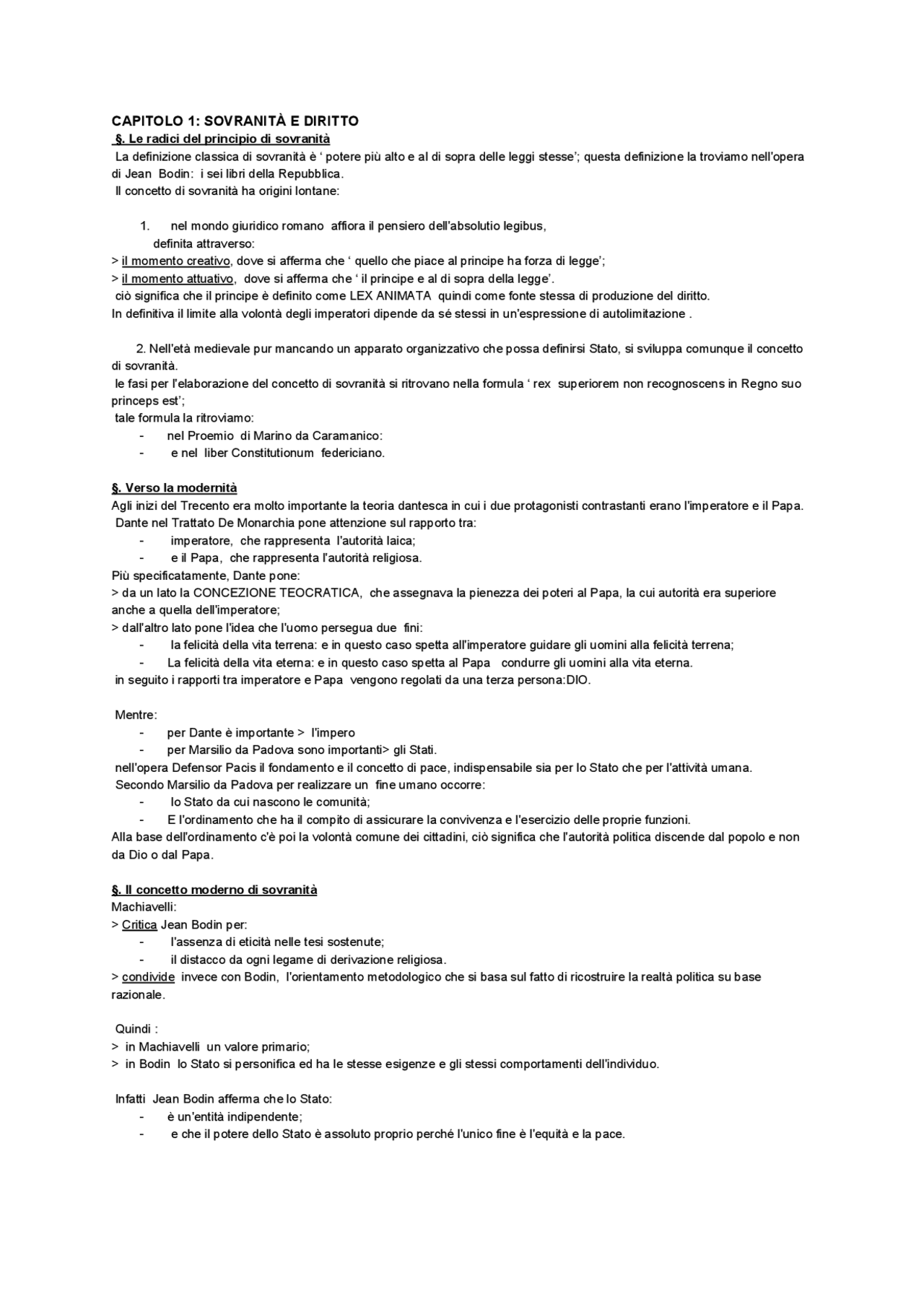 Capitolo 1 SovranitÀ E Diritto Con Questo Riassunto Non Vi Serve