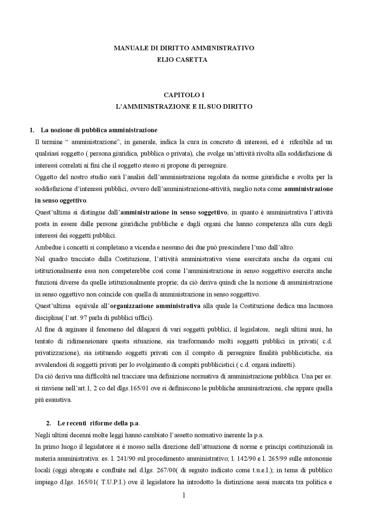Manuale Di Diritto Amministrativo Casetta Docsity
