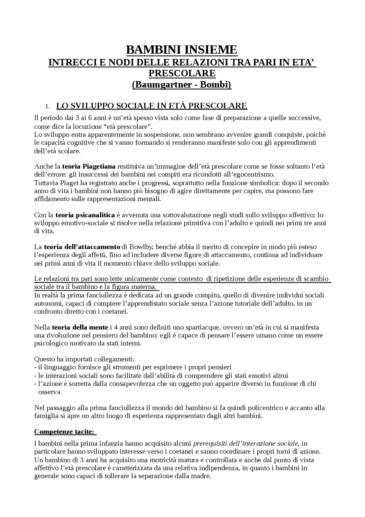 Libro Bambini Insieme Docsity