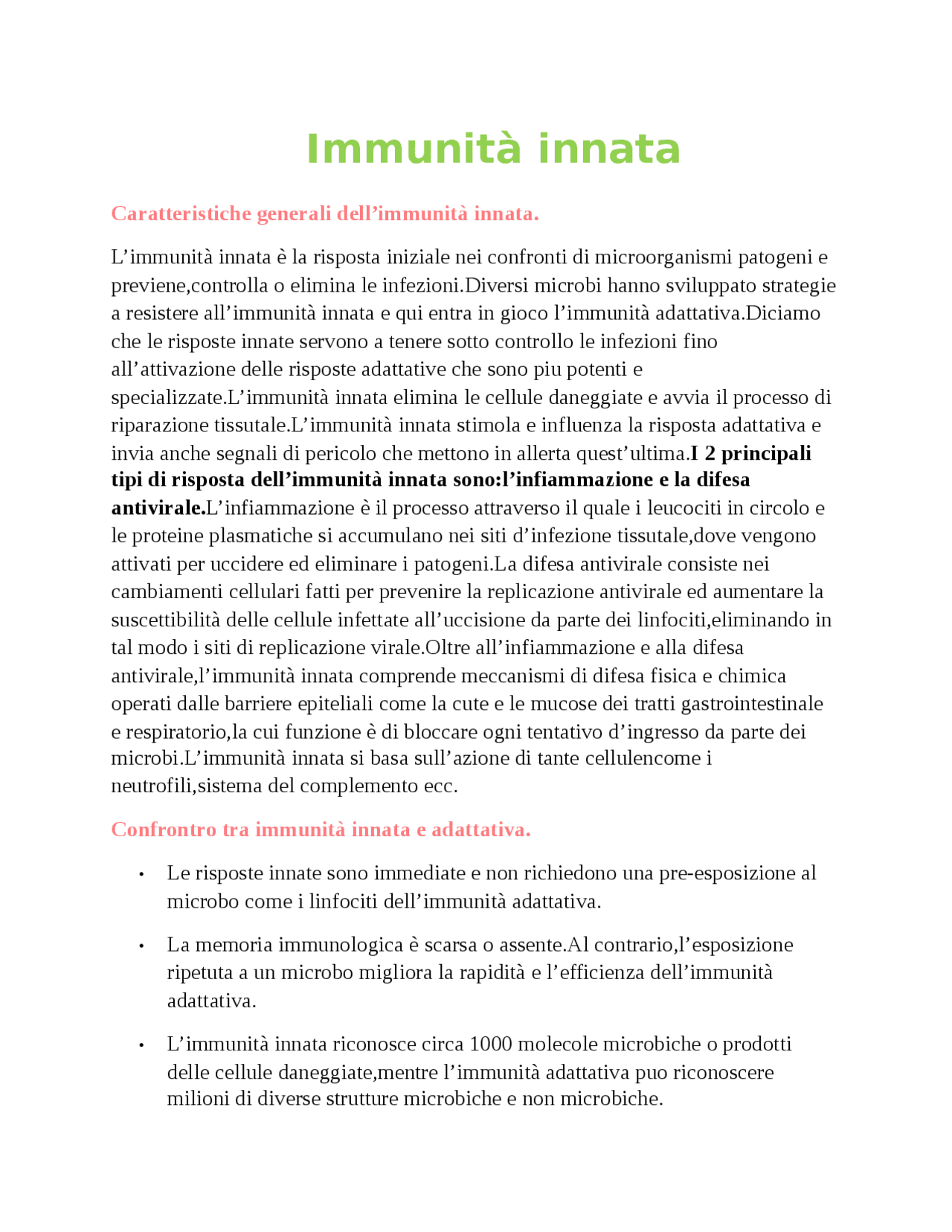 Immunità innata tutto quello che c è da sapere - Docsity