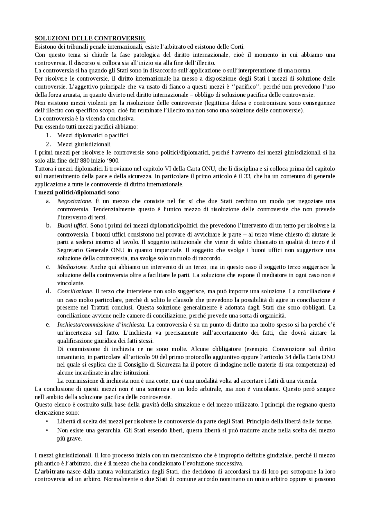 Appunti Diritto Internazionale Docsity