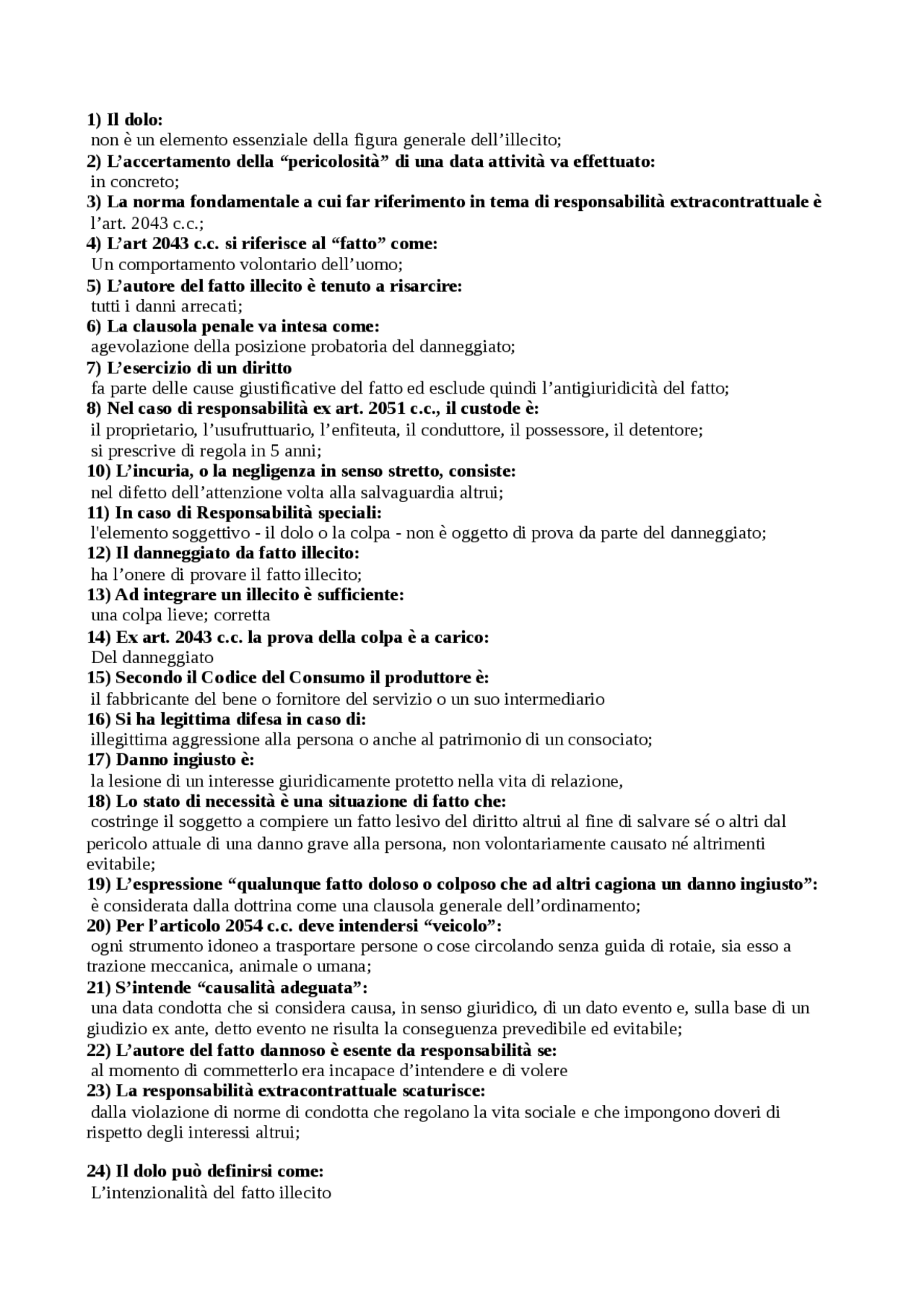 Test Svolti Di Diritto Civile Docsity