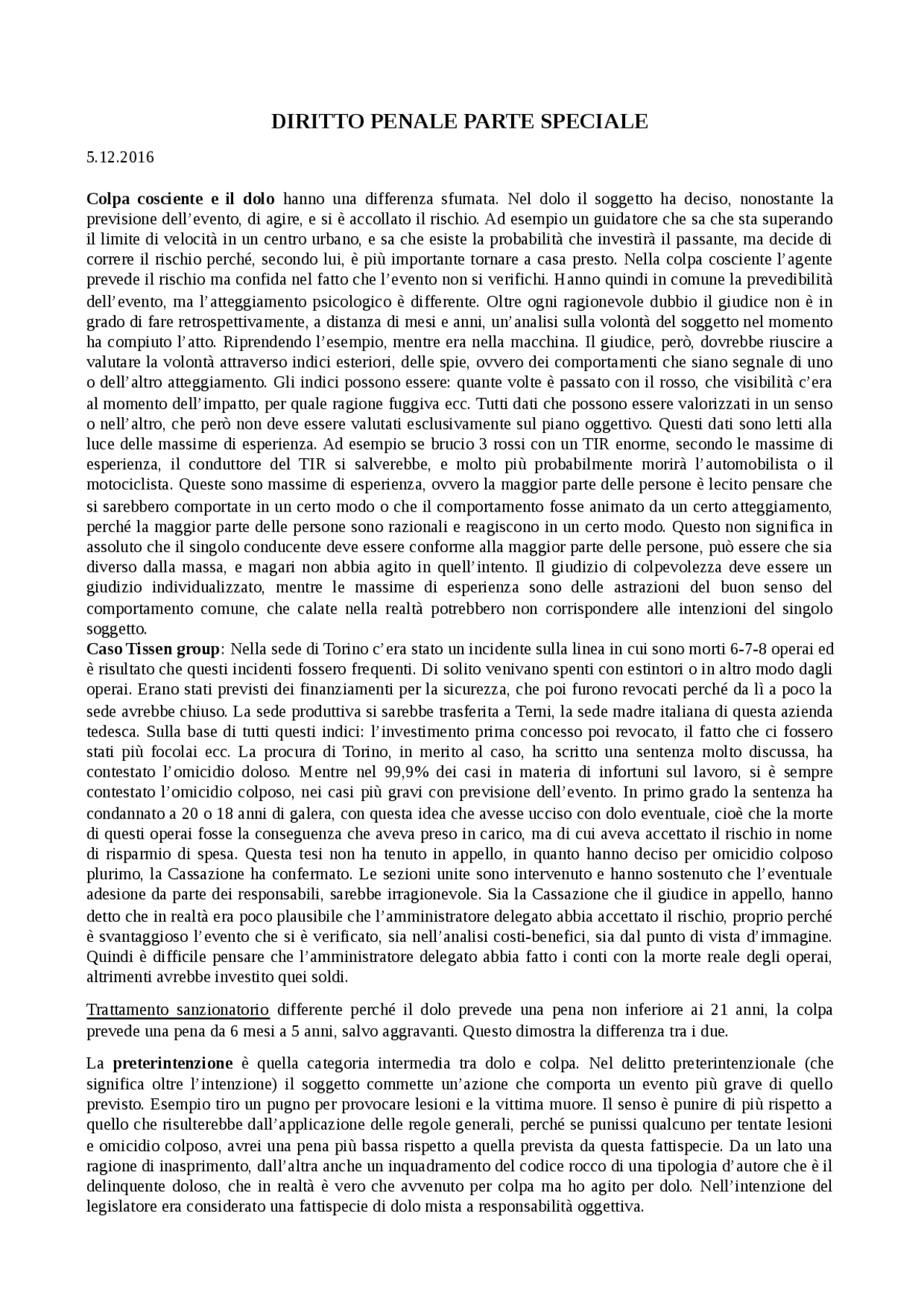Diritto Penale Parte Speciale Docsity
