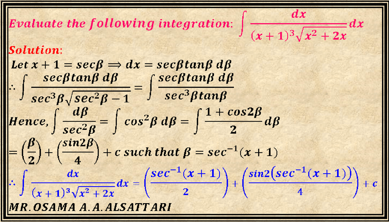 Integration By Trigonometric Substitution Docsity