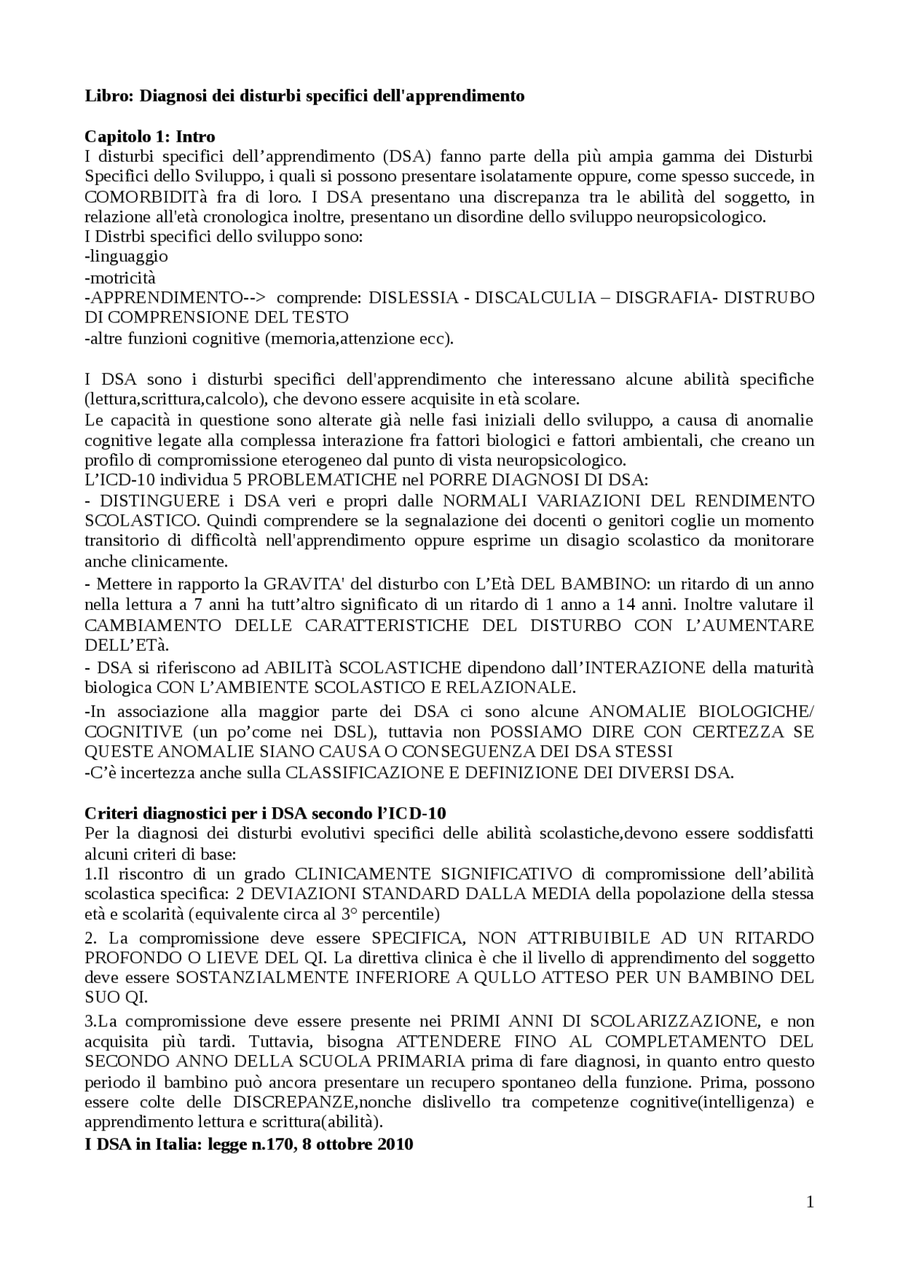 Diagnosi Dei Disturbi Specifici Dellapprendimento Docsity