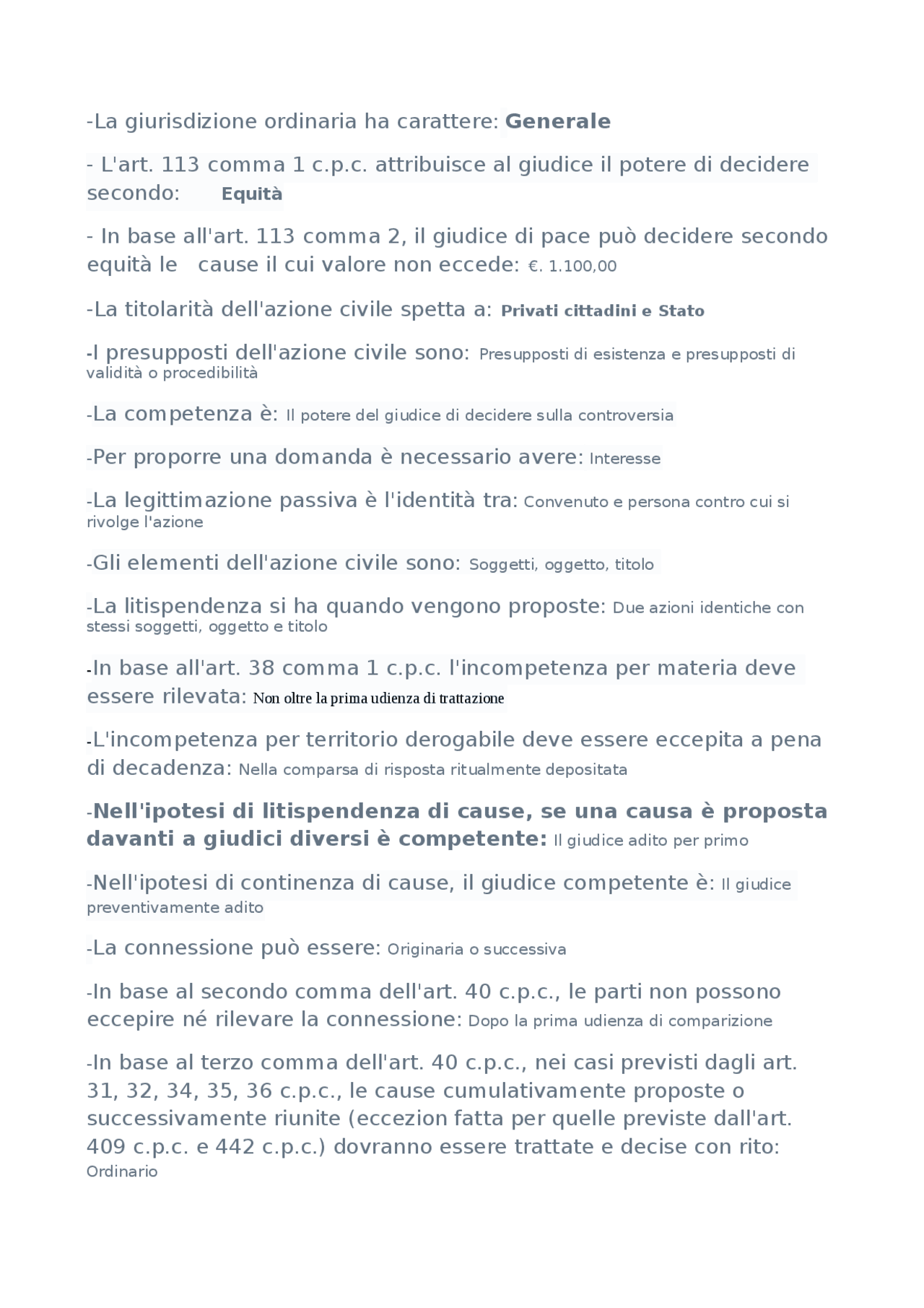 Test Di Diritto Processuale Civile Docsity