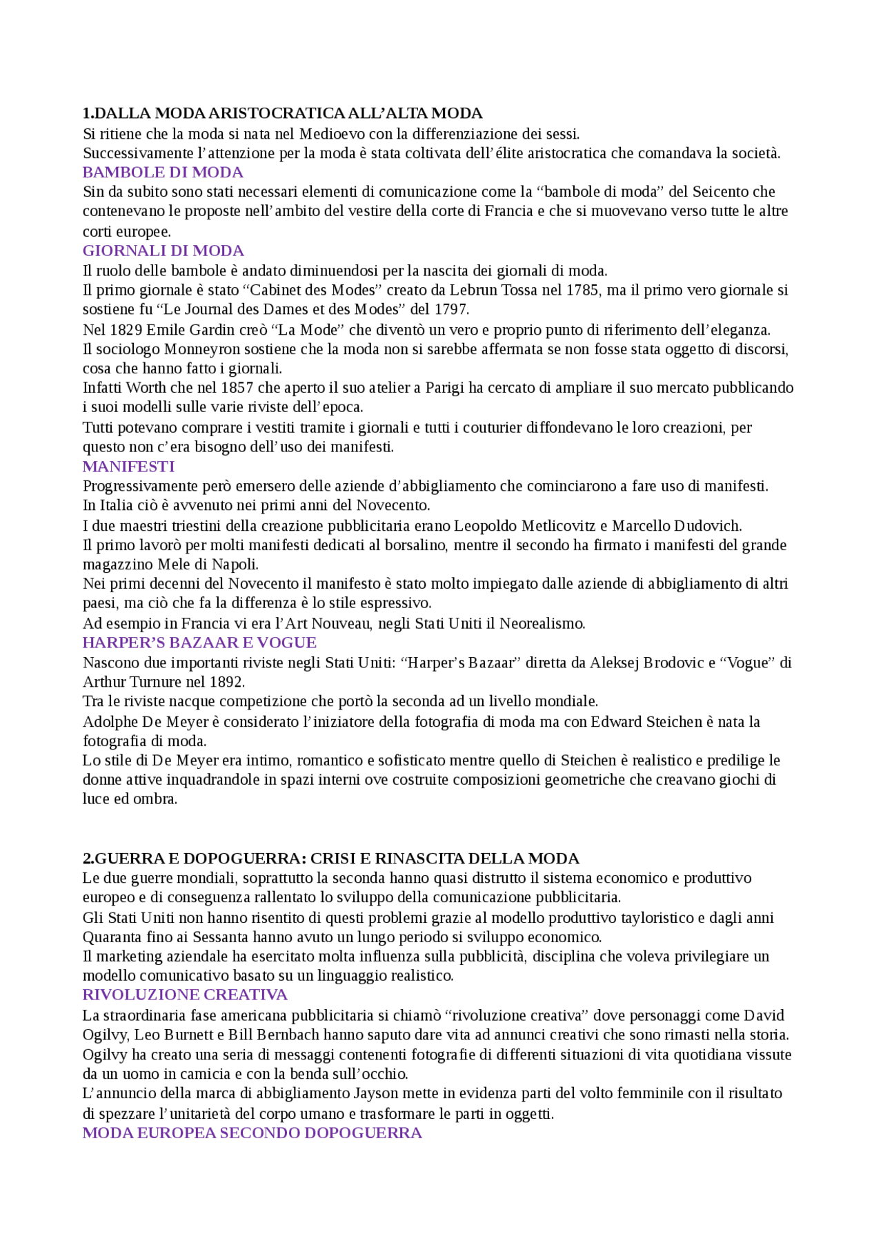 Moda E Pubblicità Vanni Codeluppi Docsity