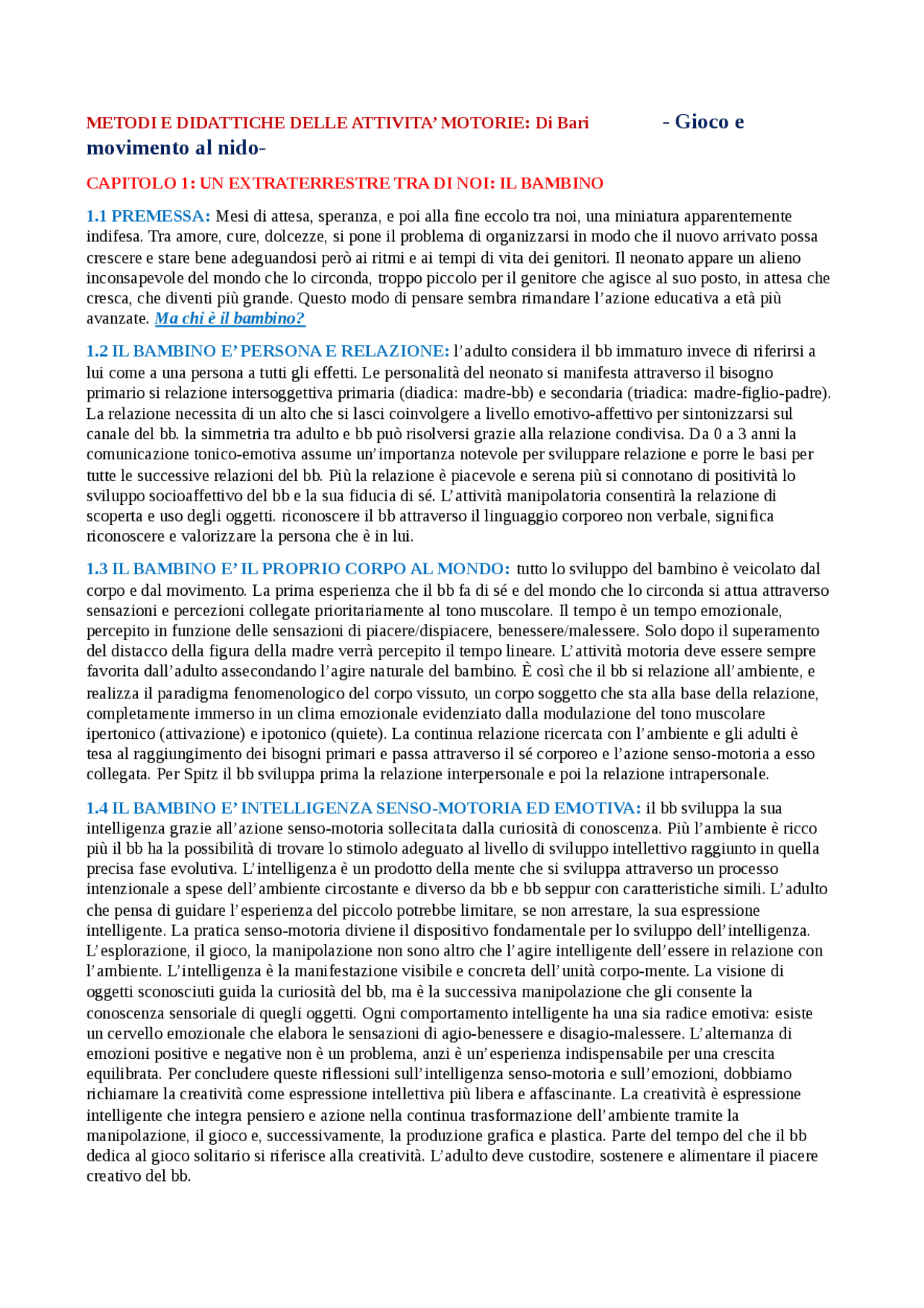 Il Gioco E Il Giocare Docsity