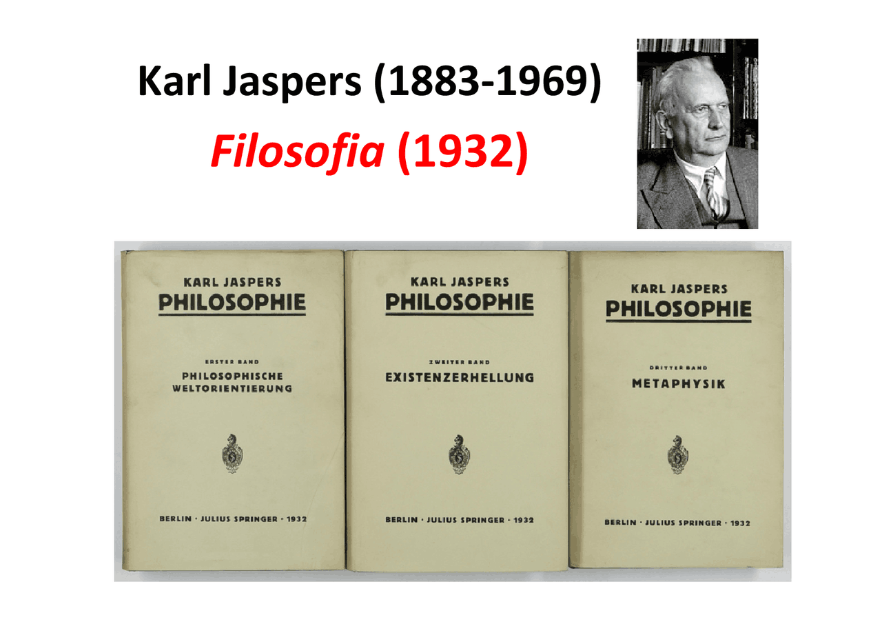 Karl Jaspers riassunto del pensiero - Docsity