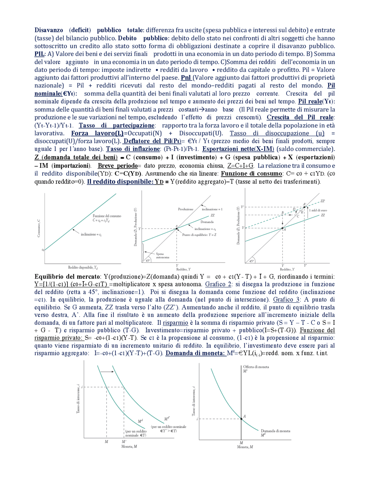 Schema Riassuntivo Di Macroeconomia Docsity