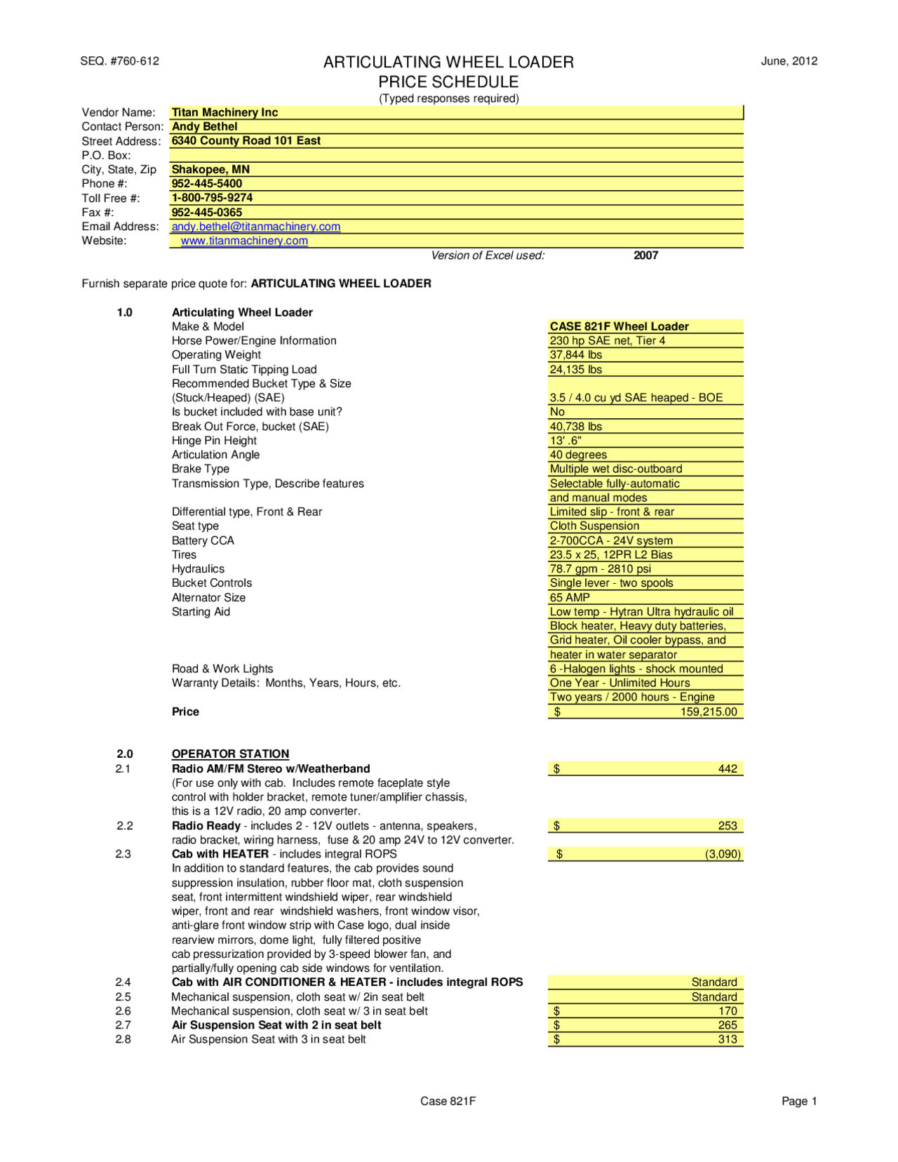 Case 821F Specification - Docsity