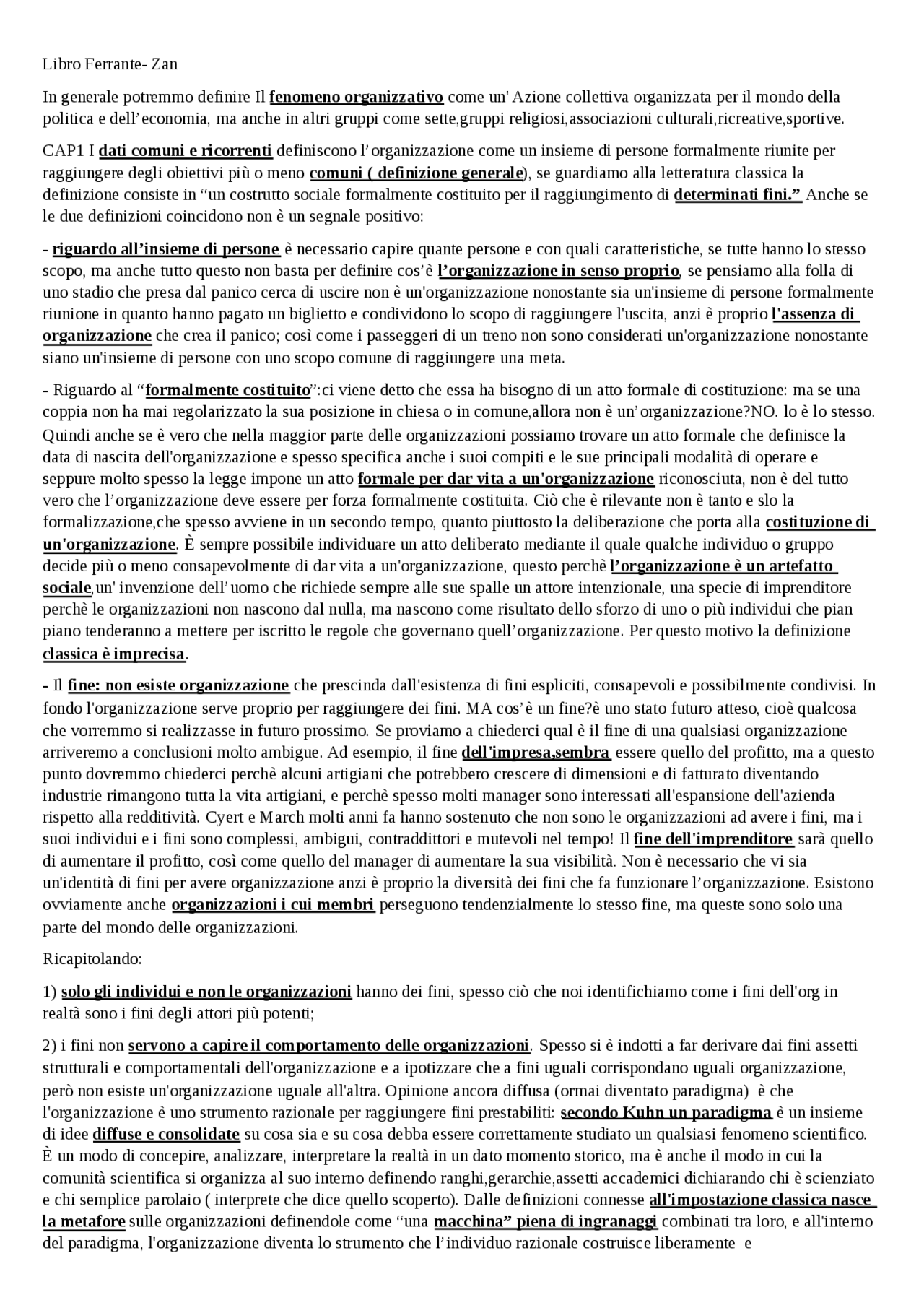 Riassunto Completo Docsity