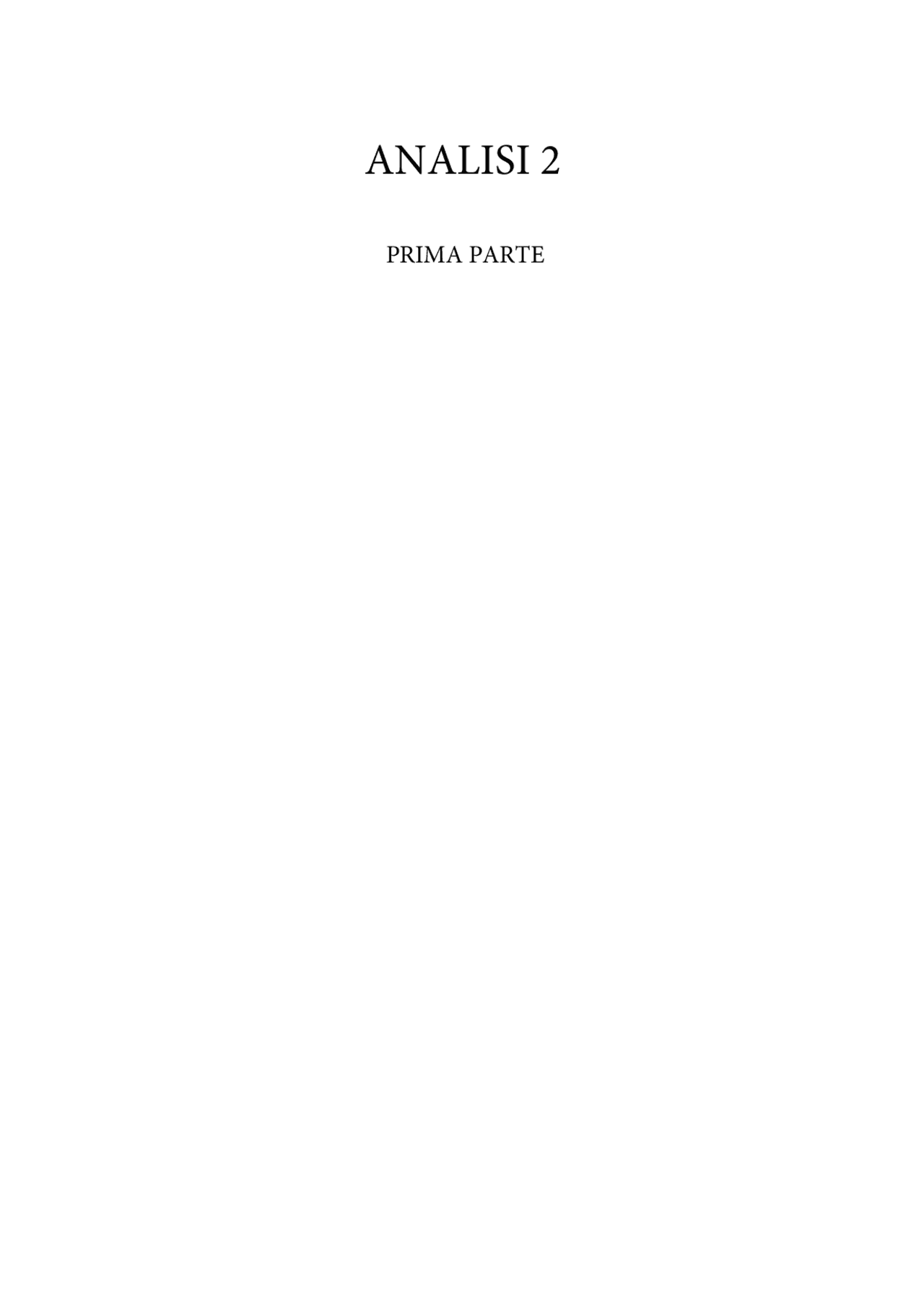 Analisi 2 Parte Prima Docsity