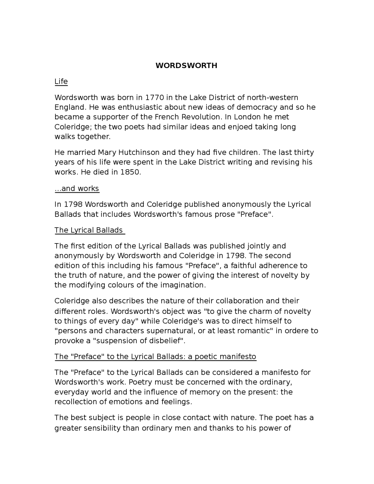 Inglese Programma Maturità Docsity