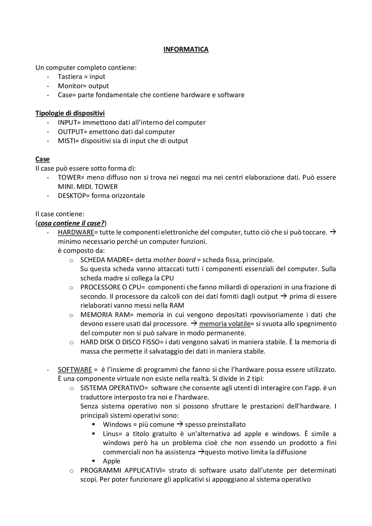 Appunti Completi Informatica Docsity
