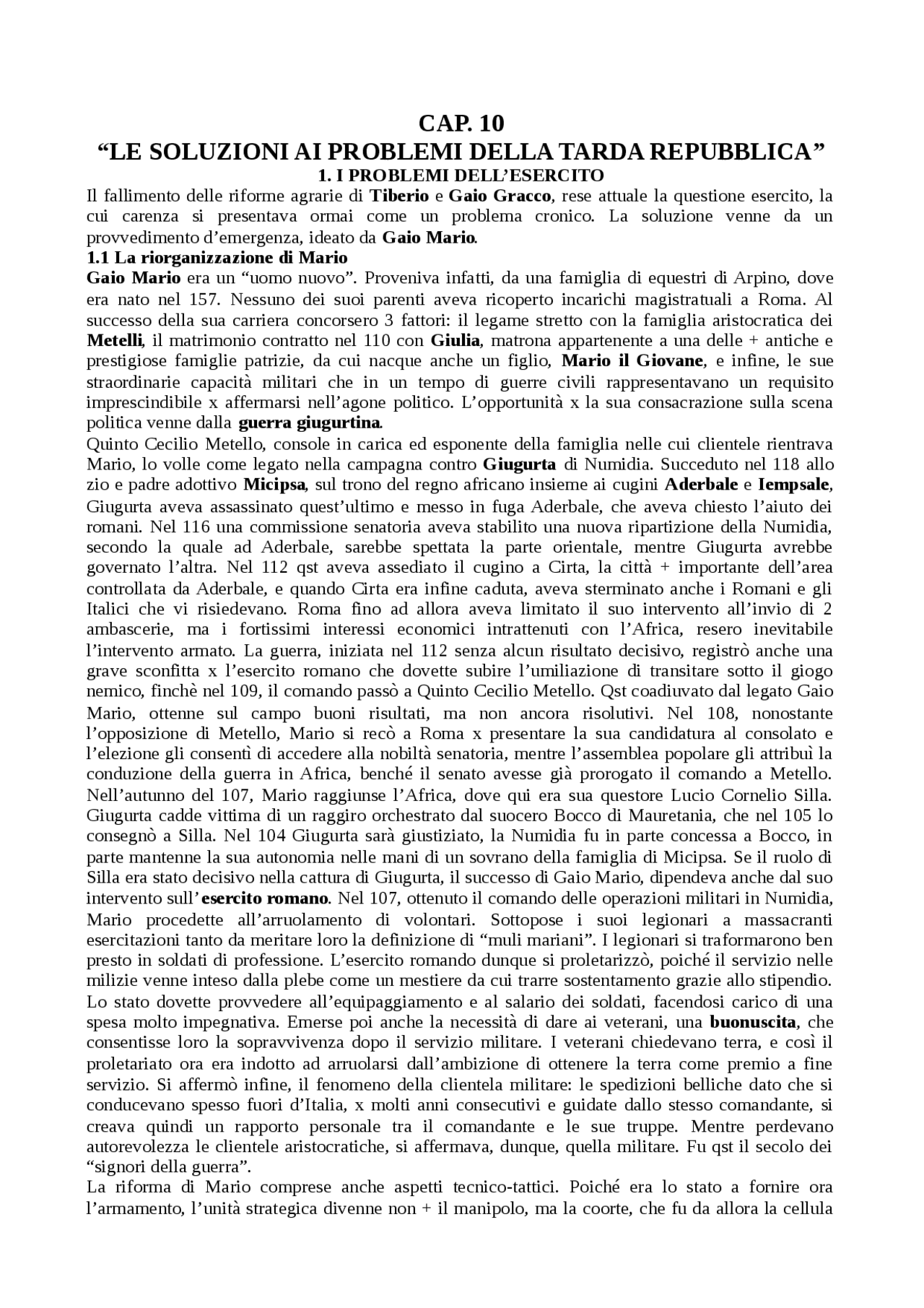 Riassunto Cresci Marrone Docsity