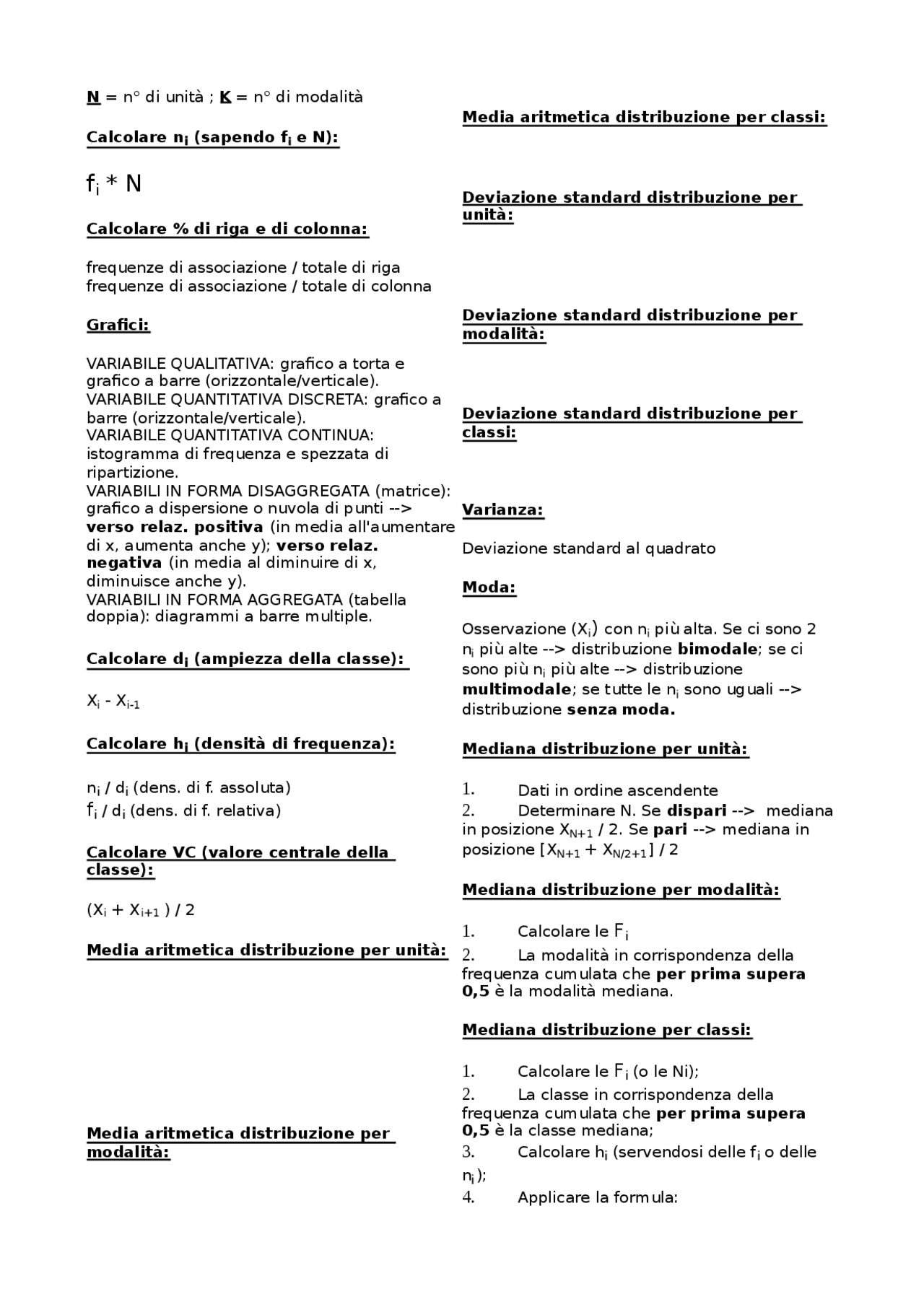 Formule Di Psicometria Docsity